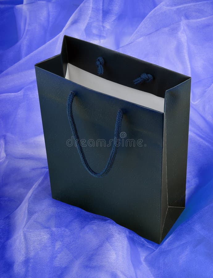 Blue shopping bag. stock photo. Image of textured, package - 34716222