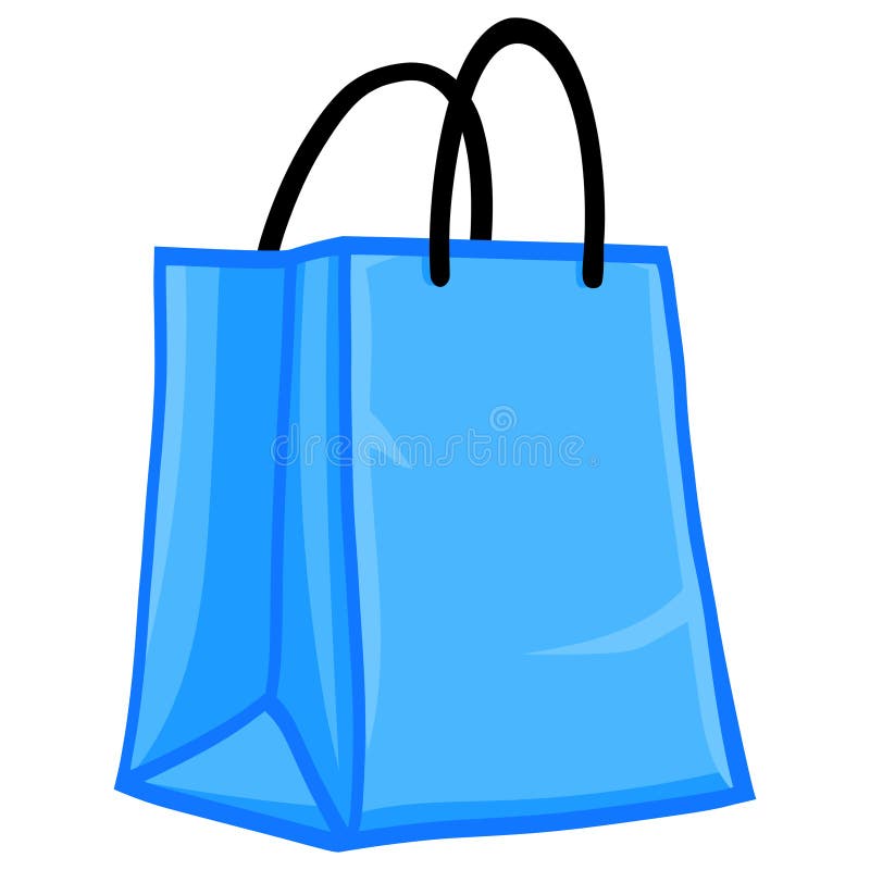 Blue Shopping Bag Goodie Bag Illustration Vector Stock Vector ...