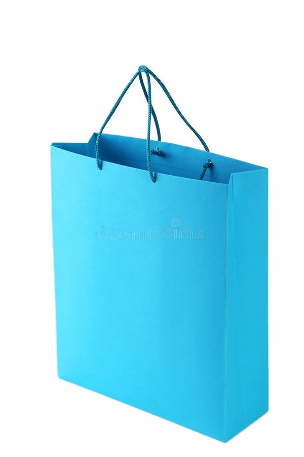 Blue shopping bag stock photo. Image of gift, market - 51156084