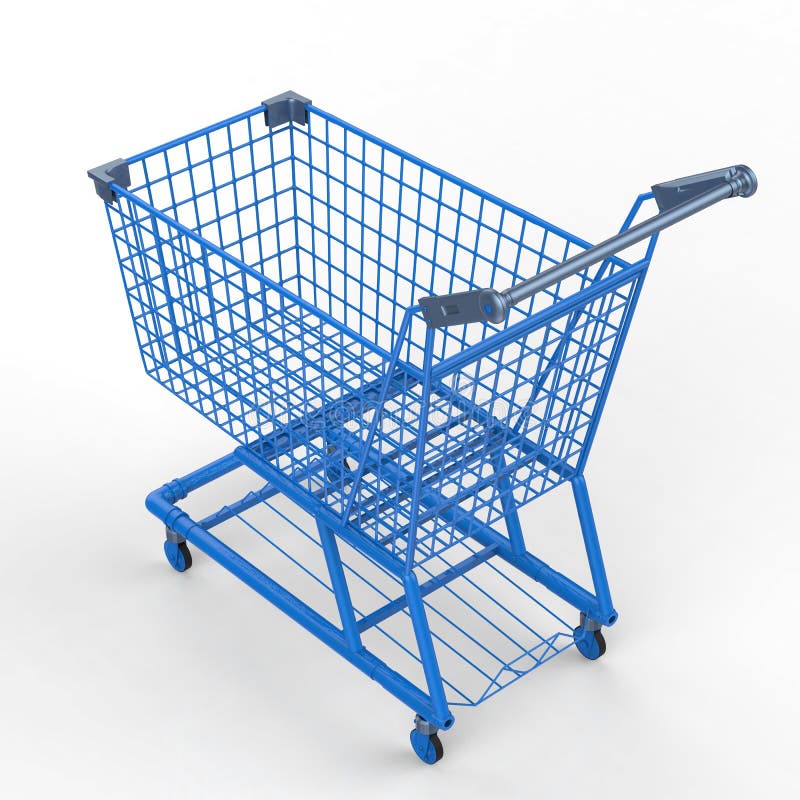 Blue shopping cart stock photo. Image of pushcart, blue - 82134998