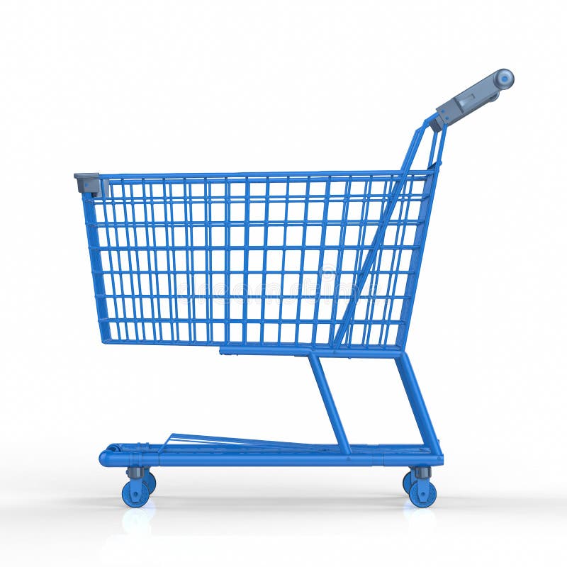 Blue shopping cart stock photo. Image of pushcart, blue - 82134998