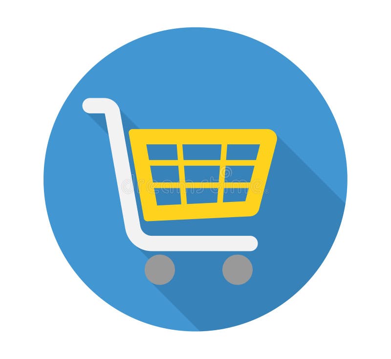 Blue Shopping Cart Symbol Button Stock Vector - Illustration of button ...