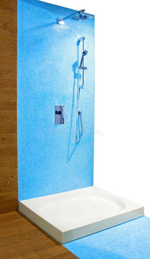 Blue shower stock photo. Image of wash, ceramics, lifestyle - 5649386
