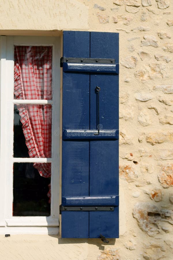 Blue Shuttered Window stock photo. Image of painted, wooden - 16556906