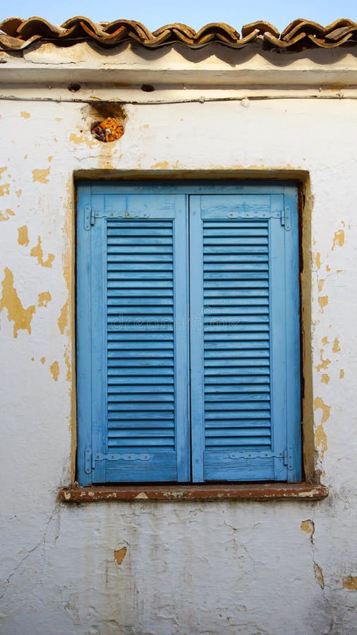 Blue Shutters stock photo. Image of shutters, blue, burano - 110331264
