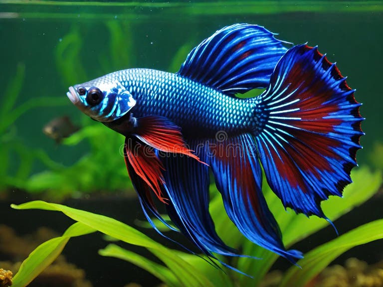 Blue siamese fish in water stock illustration. Illustration of siamese ...