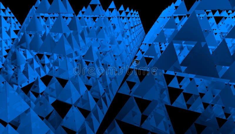 Blue Sierpinski Triangle on White Background. it is a Fractal with the ...