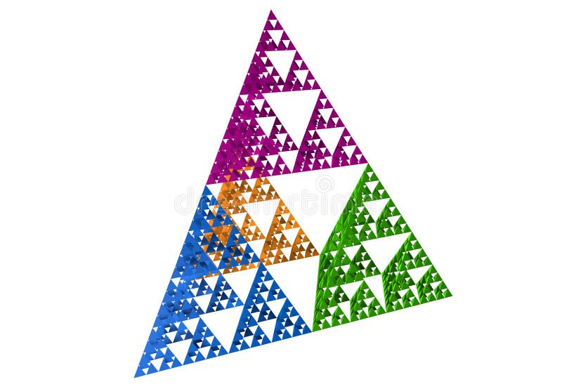 Blue Sierpinski Triangle on White Background. it is a Fractal with the ...