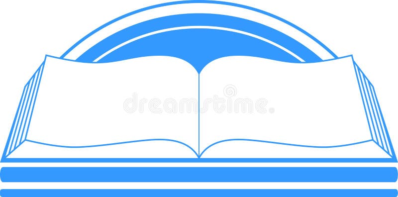 Blue Sign with Book and Sun Stock Vector - Illustration of manual, book ...