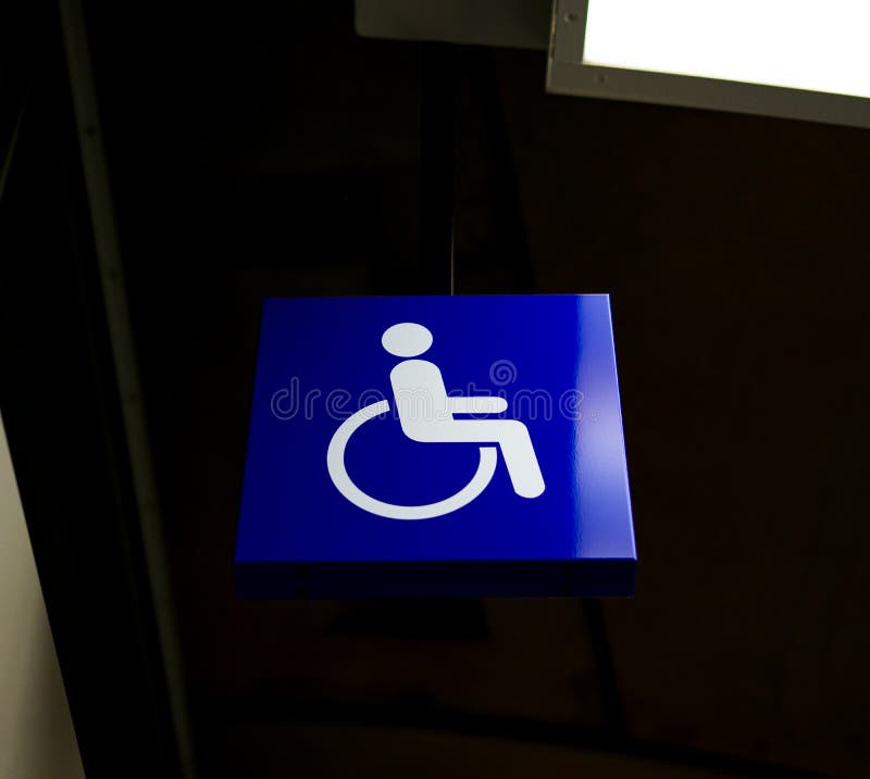 Blue Sign of the Handicapped Stock Photo - Image of station, disabled ...