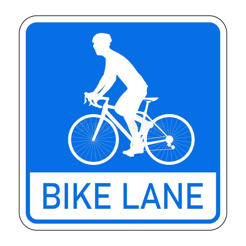 Bike Lane Sign Stock Illustrations – 2,351 Bike Lane Sign Stock ...