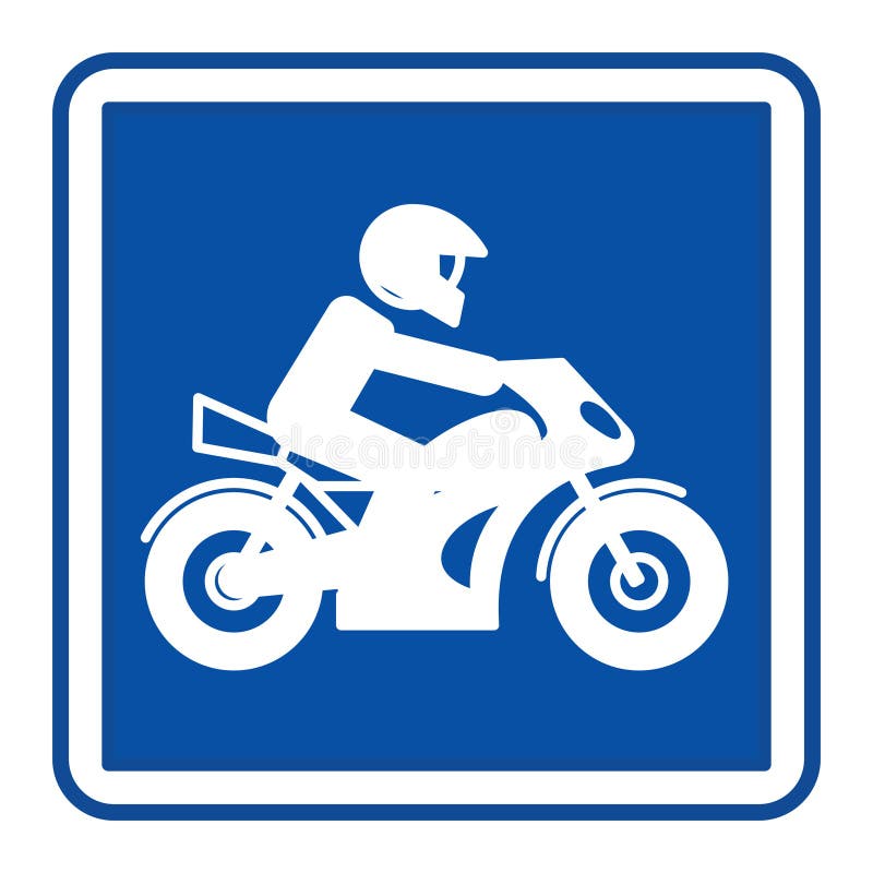 Blue Sign Motorcycles Allowed. Stock Vector - Illustration of zone ...