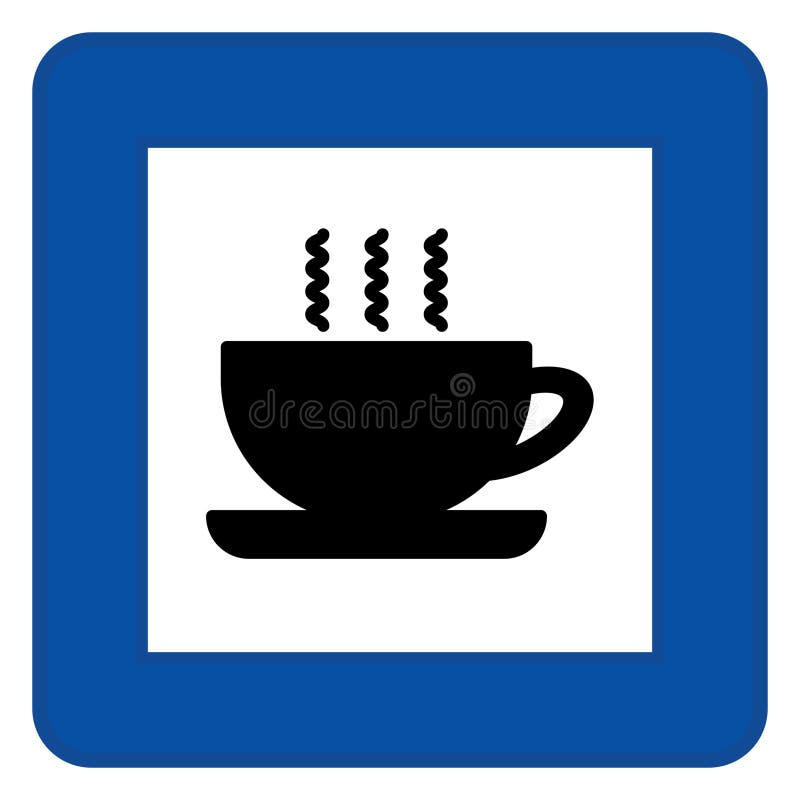 Blue Sign Motorway Refreshments. Stock Vector - Illustration of stop ...