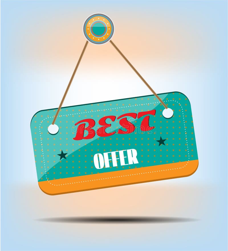 Blue Sign with Text Best Offer on Dotted Stock Vector - Illustration of ...