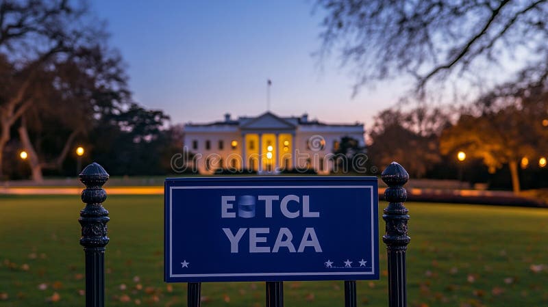 White House Sign with Blurred Background Stock Illustration ...