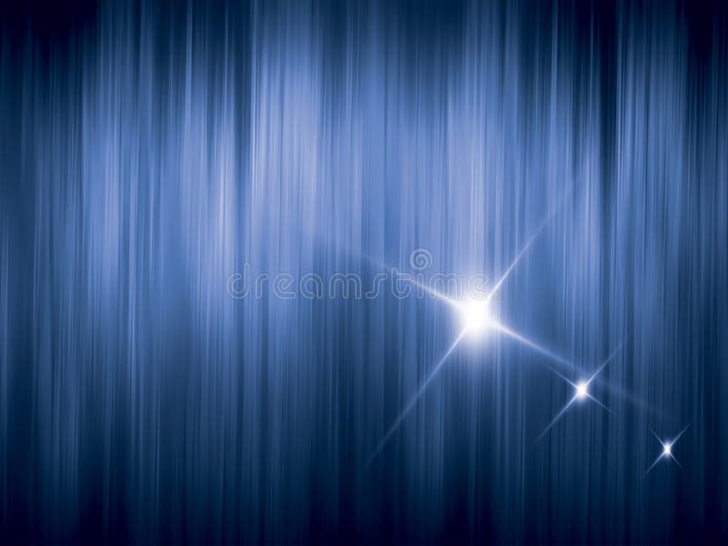 Blue Signal in Space with Bright Stars. Science Sky from Computer ...