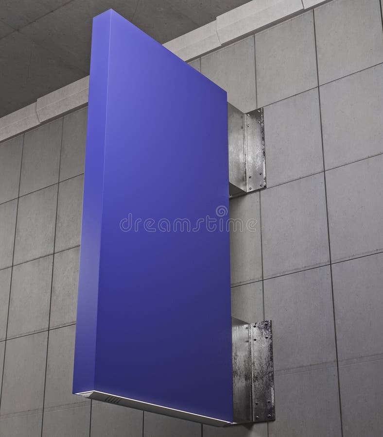 Blue Signboard Outdoor Advertising with Text Hotel Icon Isolated on ...