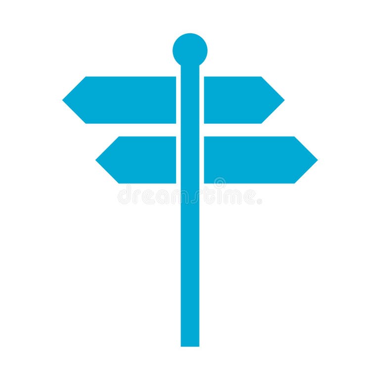 Blue Signpost icon stock vector. Illustration of post - 94441219
