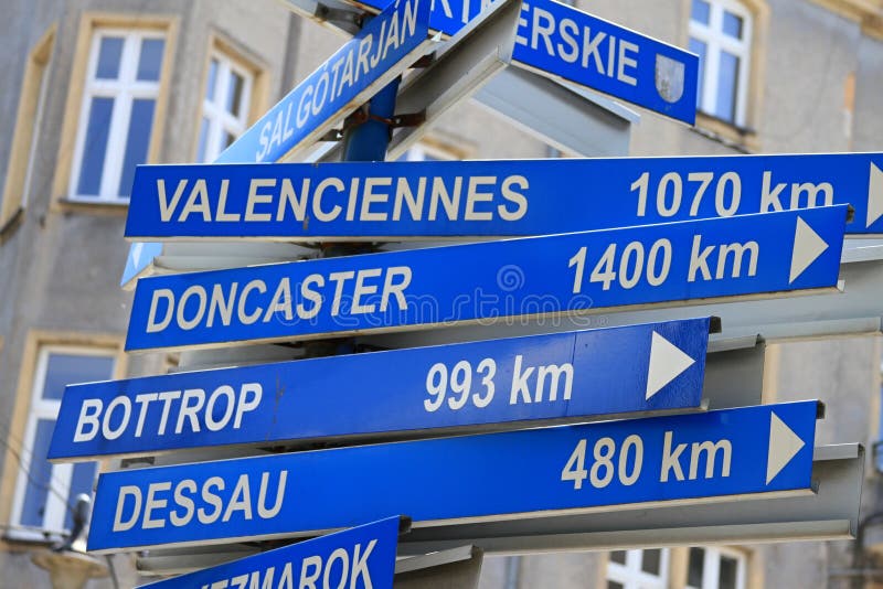 Blue signposts editorial stock photo. Image of signpost - 56169793