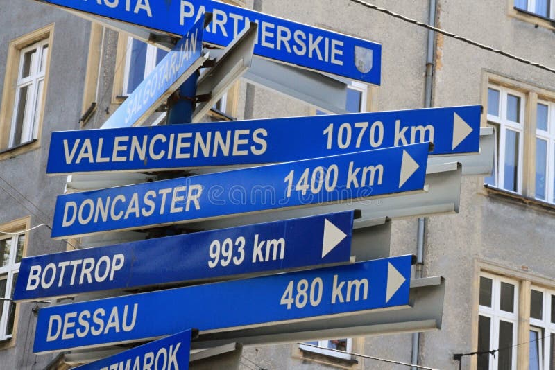 Blue signposts editorial photo. Image of sign, facade - 56169826