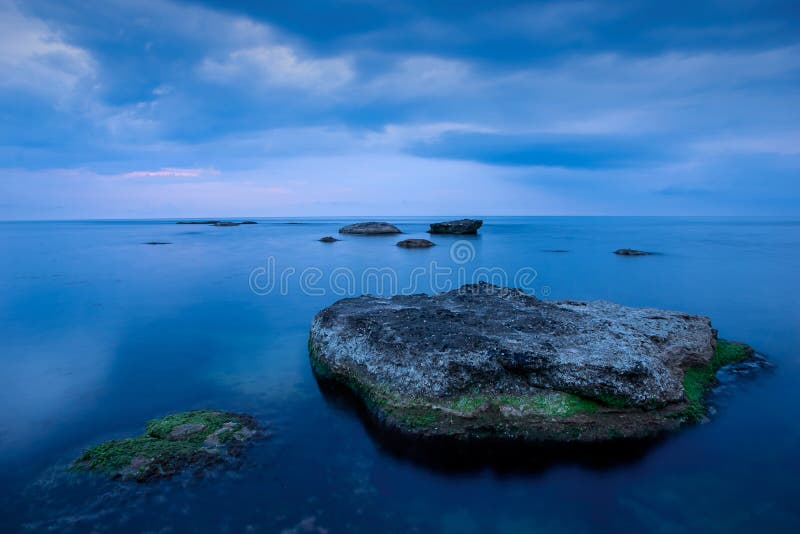 Blue silence stock image. Image of blue, landscape, coastline - 55235049