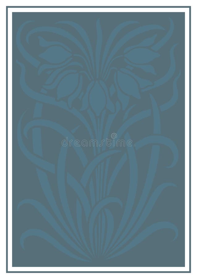 Blue Silhouette of Flowers Ornament. Editable Vector File. Stock ...