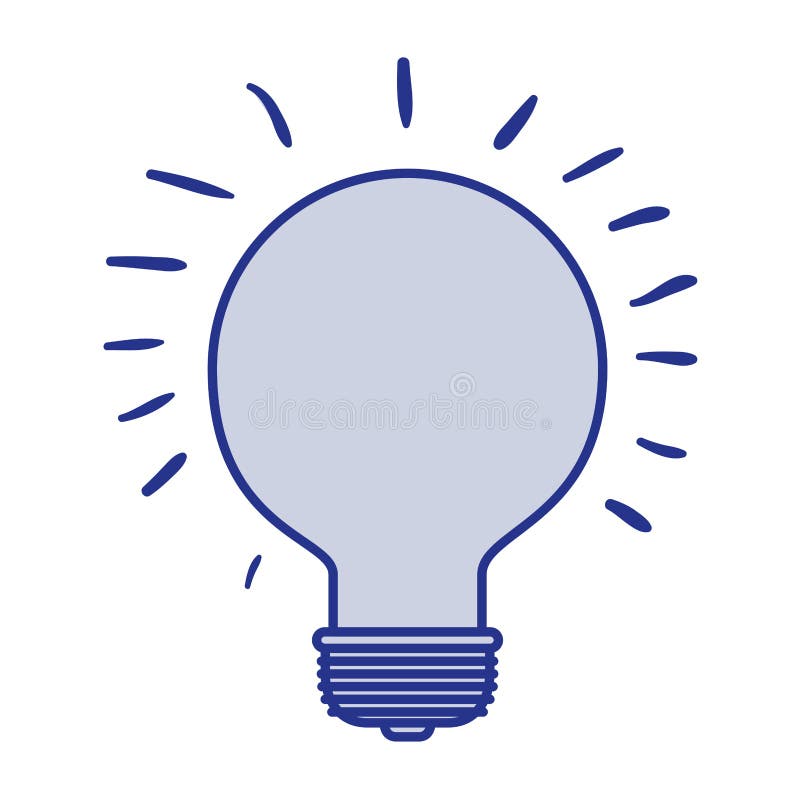Blue Silhouette of Light Bulb Idea Icon Stock Vector - Illustration of ...