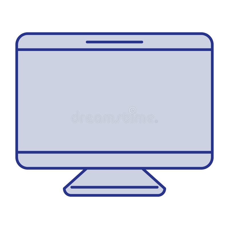 Blue Silhouette of Screen Monitor Stock Vector - Illustration of ...