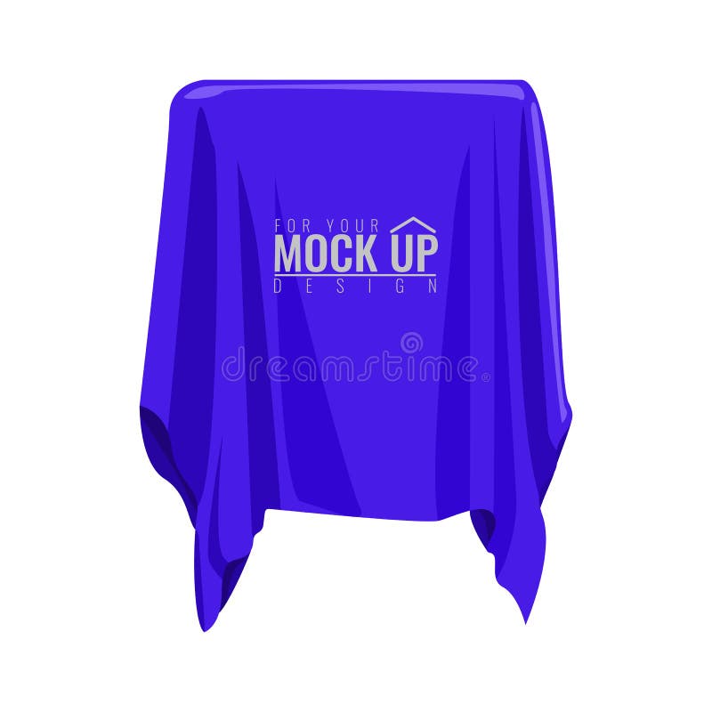 Blue Silk Cloth Covered Object for. Cartoon Style Hand Drawn Flat and ...