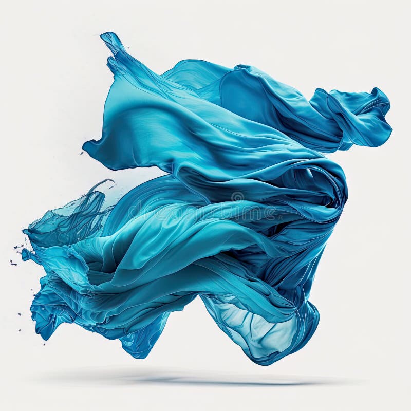 Red Silk Fabric Flying in the Wind on a White Background Stock ...