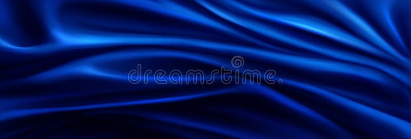 Blue Silk Fabric, Satin Cloth Texture Stock Vector - Illustration of ...