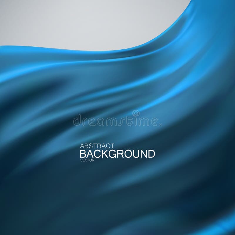 Blue silk fabric. stock vector. Illustration of background - 80083499