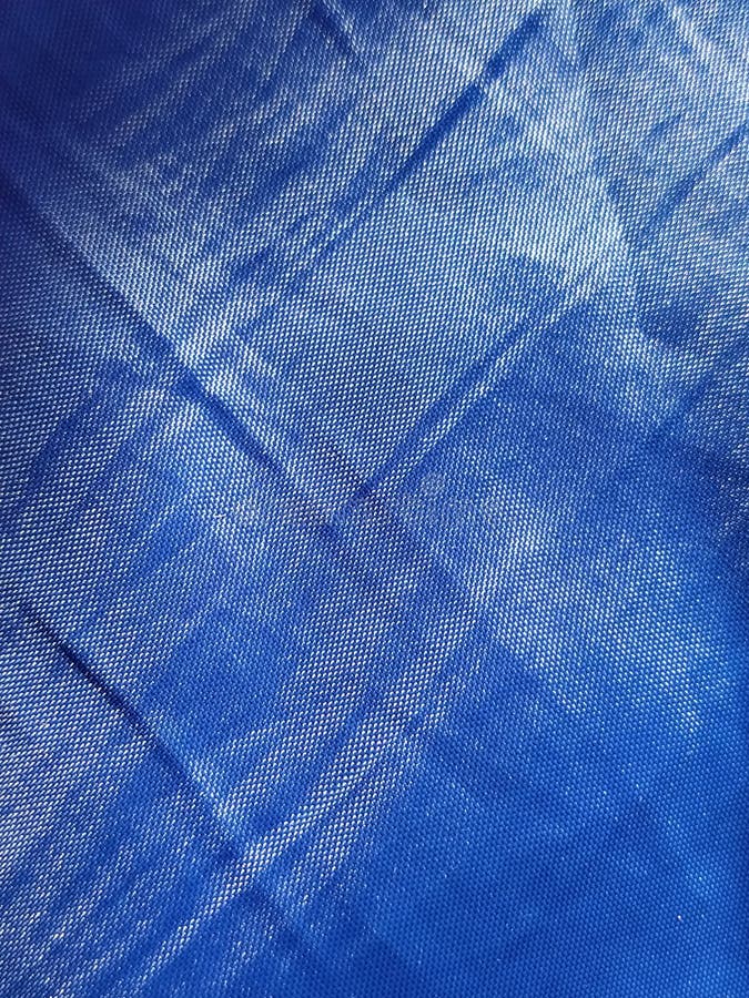 Blue Silk Lining. Close-up. a Piece of Fabric on Curtains or a Raincoat ...