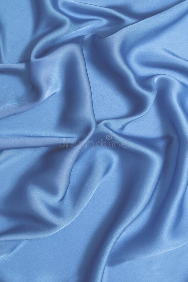 Blue Silk or Satin Luxury Fabric Texture. Top View Stock Image - Image ...