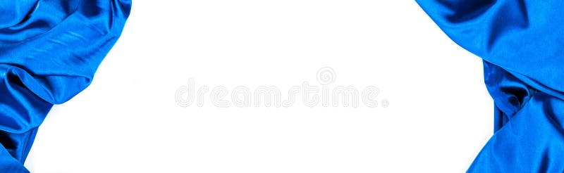 Blue Silk Wave Border Background for Poster or Banner. Deep Blue Smooth ...