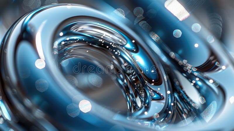 Blue and Silver Abstract Sculpture Made of Glass AIG535 Stock Photo ...