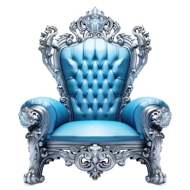 A Blue Chair with Fluffy Fur on it Stock Illustration - Illustration of ...