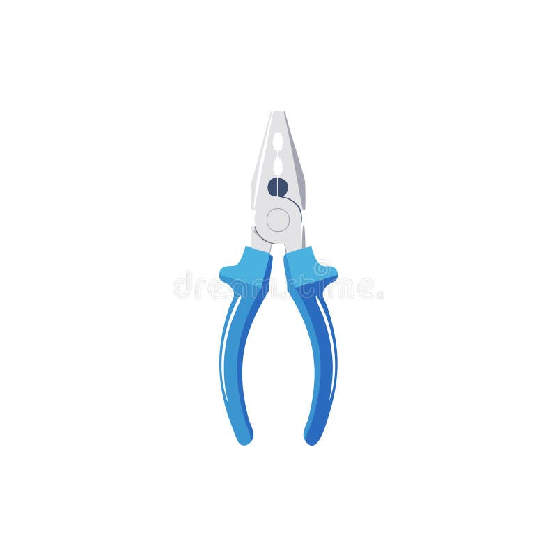 Blue and Silver Combination Pliers, Multi Purpose Hand Tool Vector ...