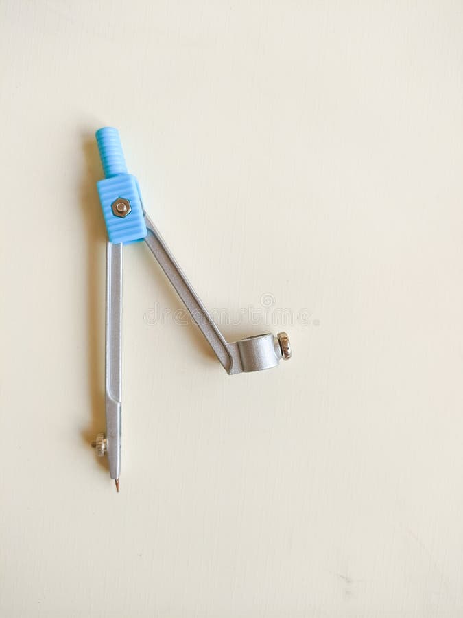 Blue and and Silver Compass for Drawing and Making Circles Stock Photo ...