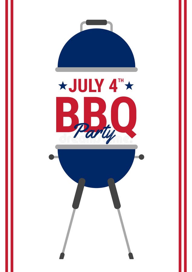 A Blue and Silver Grill Poster for a July 4th BBQ Party Stock Vector ...
