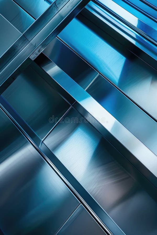 A Blue and Silver Image with a Lot of Lines and Angles Stock Photo ...
