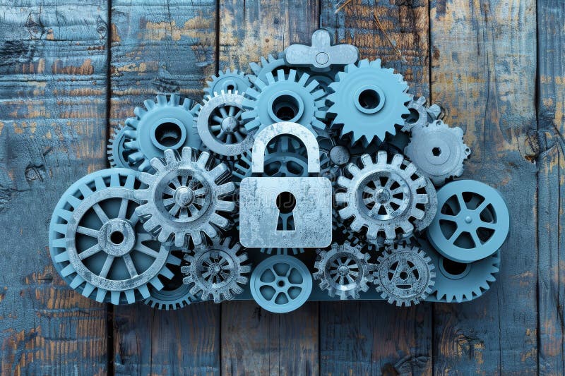 A Blue and Silver Machine with a Lock on it Stock Image - Image of ...