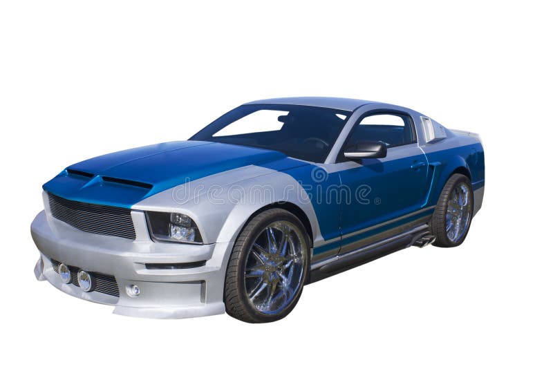 Blue and silver muscle car stock photo. Image of muscle - 7305430