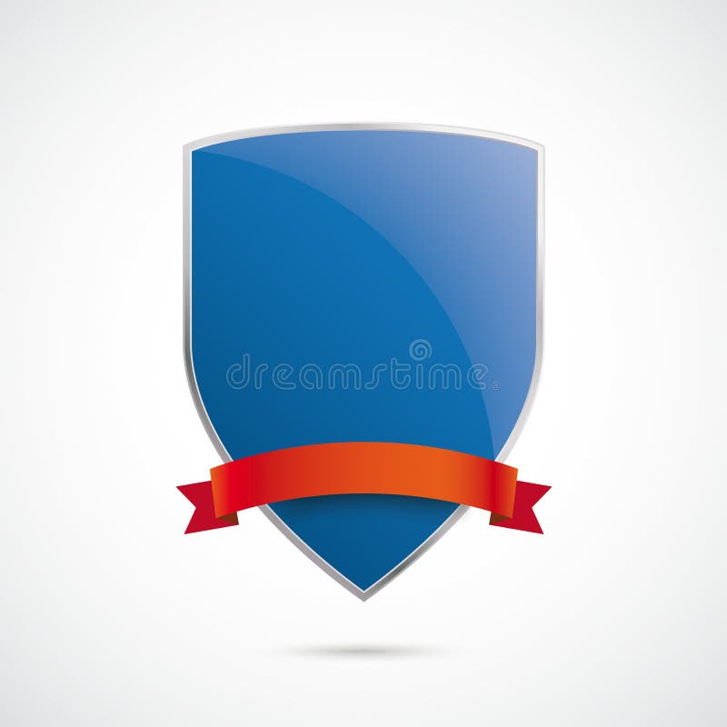 Blue Silver Round Protection Shield Red Flag Stock Vector ...