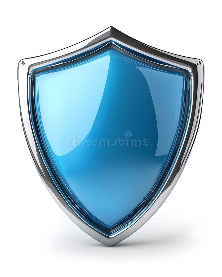 Blue and Silver Shield Icon Representing Security and Protection on ...