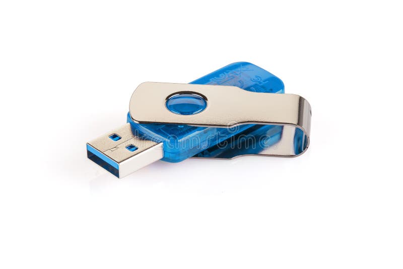 Blue And Silver Usb 30 Flash Drive Isolated On White Background Usb Pen Drive Or Flash Drive