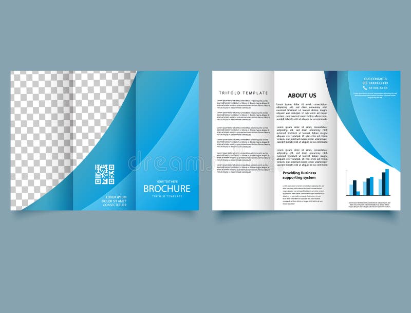Blue Simple Brochure for Design. Flyer Design for Advertising. Stock ...