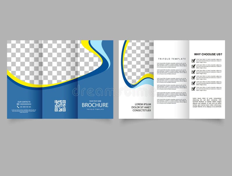 Blue Simple Brochure for Design. Flyer Design for Advertising. Trifold ...