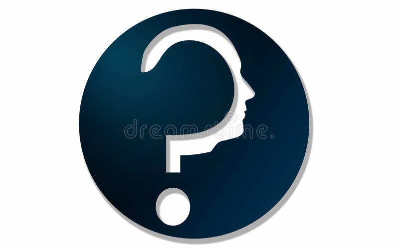 Blue Simple Circle Question Mark Head Stock Illustration - Illustration ...