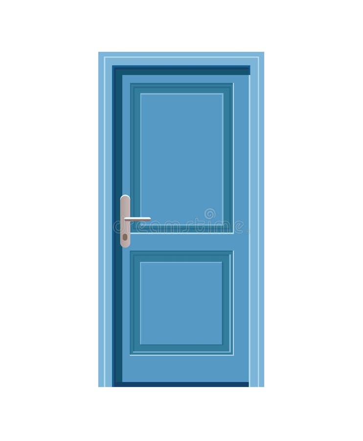 Blue Simple Door Vector Illustration Stock Vector - Illustration of ...
